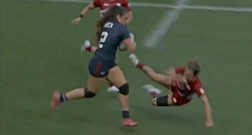 USA Rugby Star Ilona Maher Threw A Defender To The Ground
