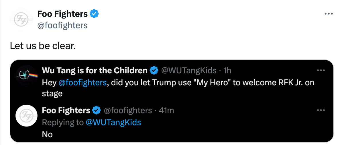Foo Fighters Didn't Authorize Donald Trump's 'My Hero' Use