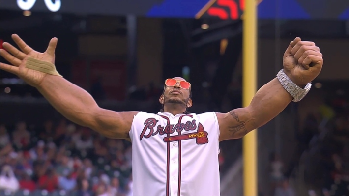 Ludacris Put On 'Get Back' Arms For Braves First Pitch