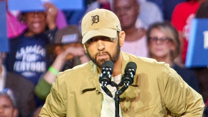 Eminem Makes Surprise Cameo At Kamala Harris' Detroit Rally