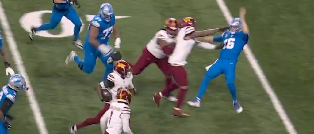 Jared Goff Got Crushed On A Block During Commanders Pick-Six