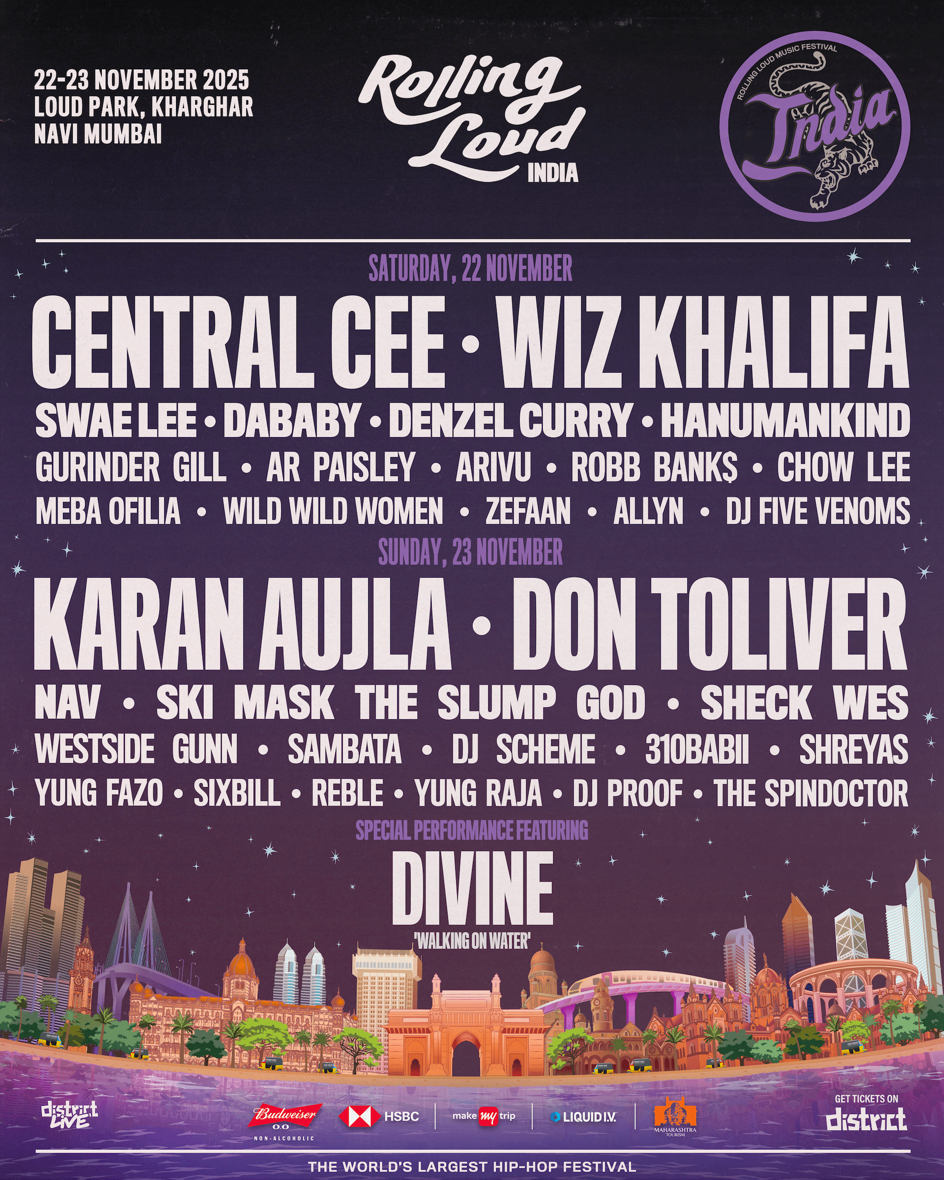 Rolling Loud India 2025 Lineup: Central Cee, Don Toliver